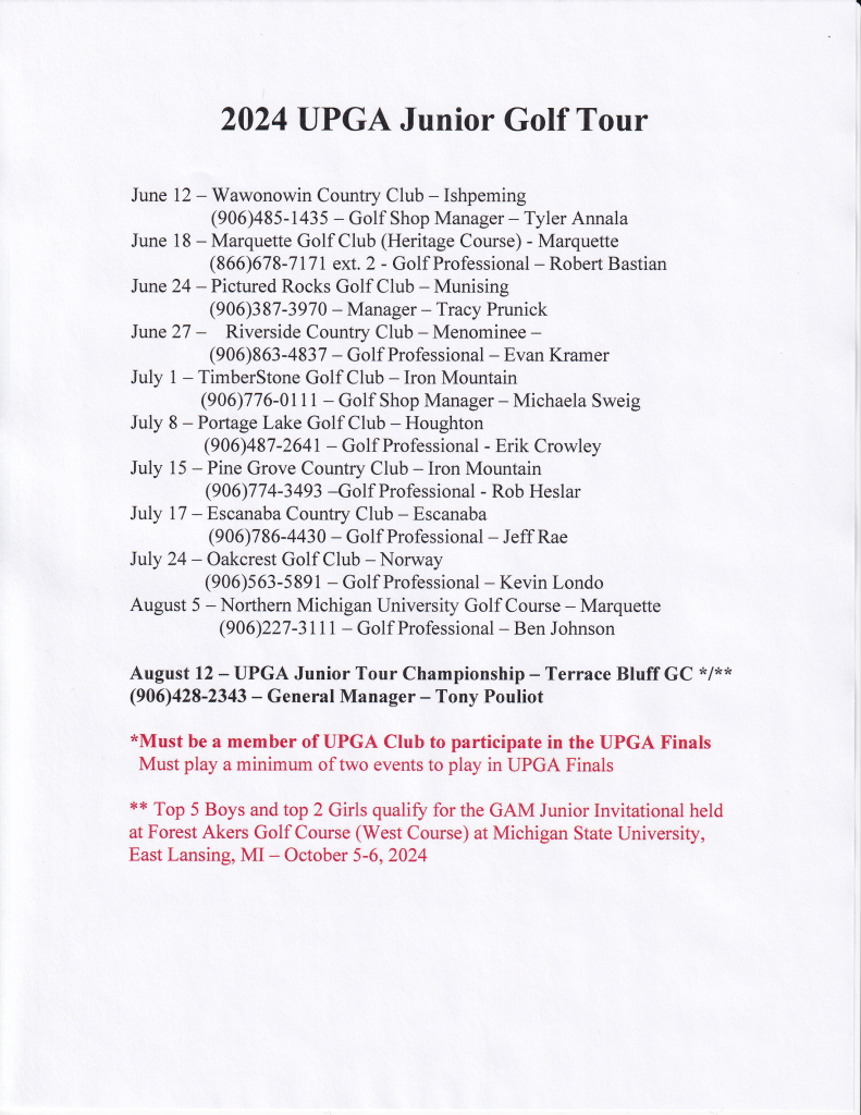 Junior Golf Tour - UPGA